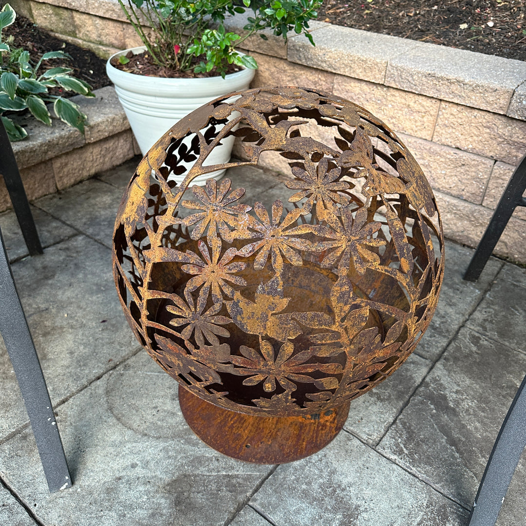 Esschert Designs Large Garden Pattern Fire Sphere – Just Jill Shop