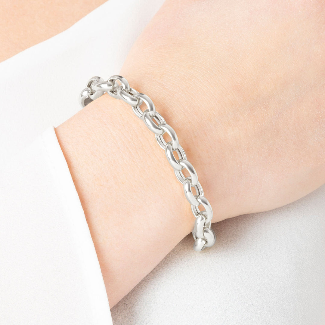 Italian Sterling Silver Oval Rolo Link Bracelet – Just Jill Shop